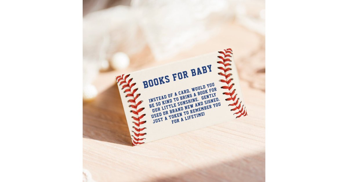 Baseball Softball Request Books for Baby Shower Enclosure Card | Zazzle