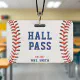 Baseball Softball School Teacher Student Hall Pass Badge | Zazzle
