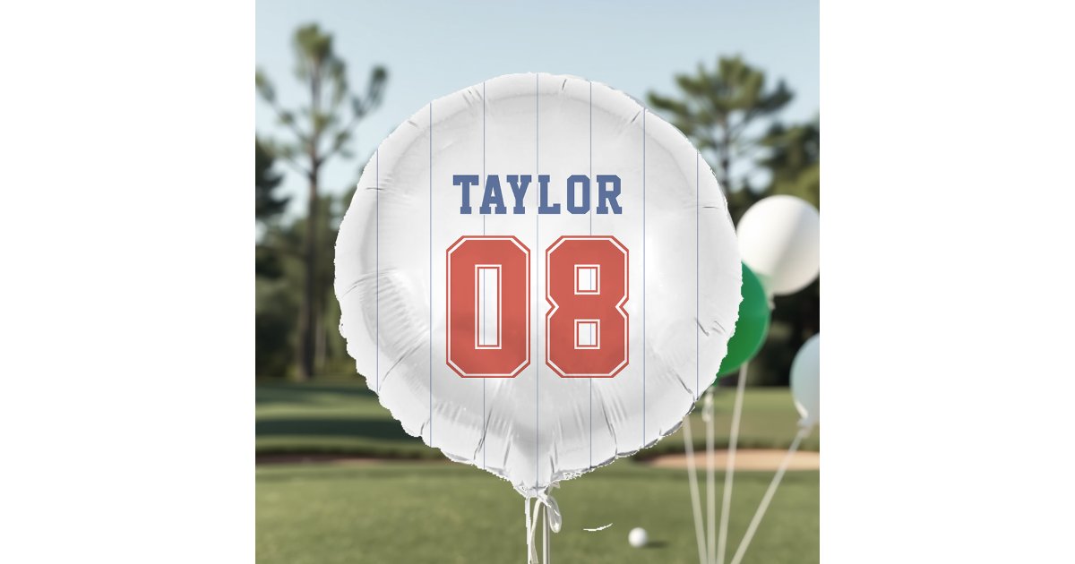 Baseball Softball Sport Pinstripe Birthday Party Balloon | Zazzle