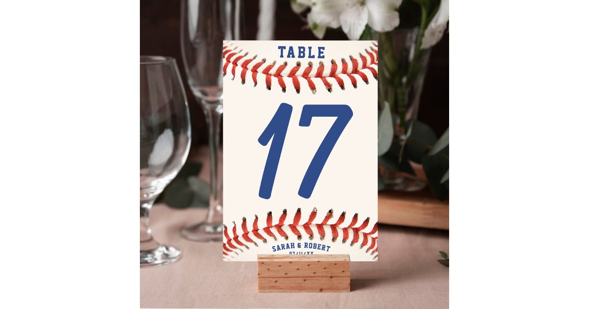 Baseball Softball Sport Wedding Reception Table Number | Zazzle