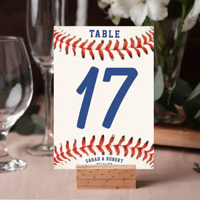 Baseball Softball Sport Wedding Reception Table Number | Zazzle