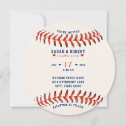 Baseball Sport The Perfect Catch Photo Wedding Invitation | Zazzle