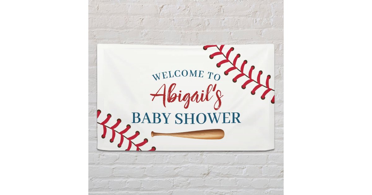 Baseball Sports Baby Shower Banner | Zazzle