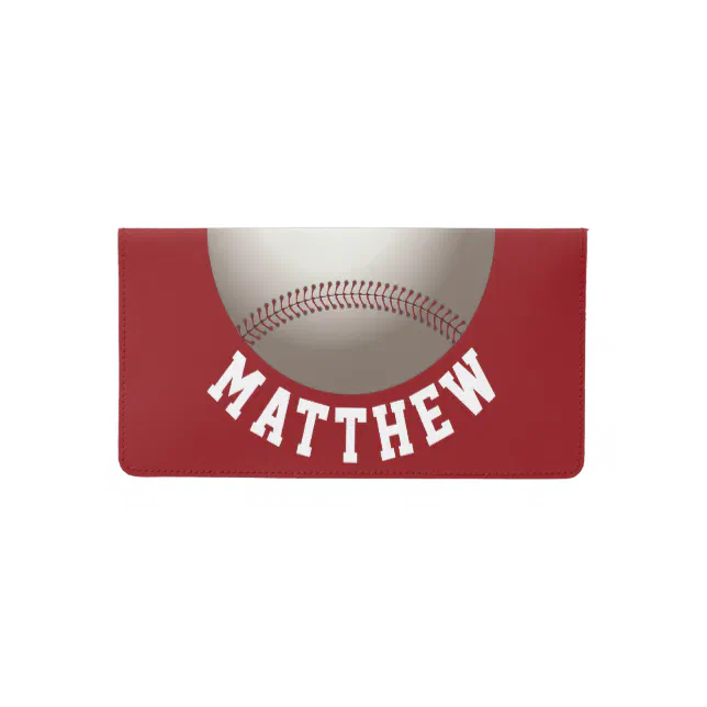 Baseball Sports Design Personalized Name Checkbook Cover | Zazzle