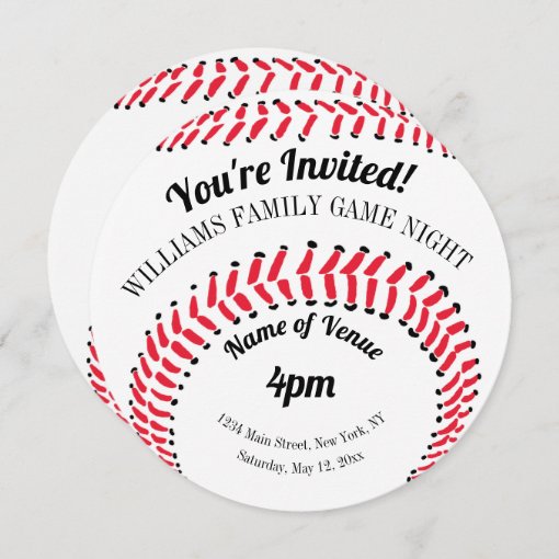 Baseball Sports Game Night Invitation | Zazzle