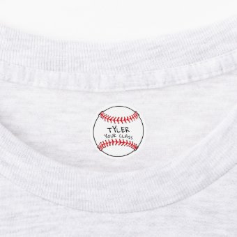 Baseball Sports Name and Class Kids' Labels | Zazzle