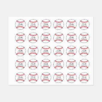 Baseball Sports Name and Class Kids' Labels | Zazzle
