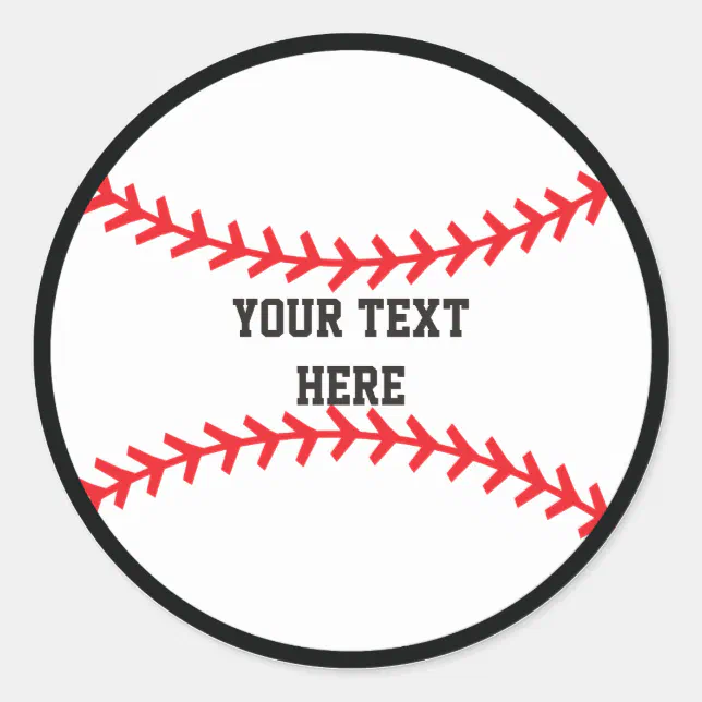 Baseball Sports Round Birthday Party Stickers | Zazzle