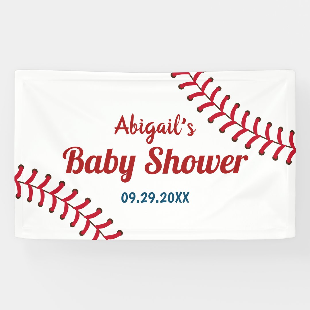 Baseball Sports Theme Baby Shower Welcome Banner | Zazzle