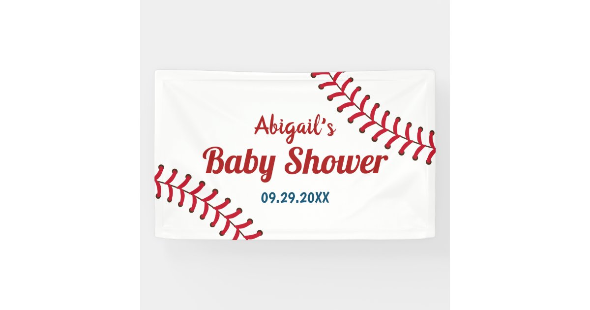Baseball Sports Theme Baby Shower Welcome Banner | Zazzle