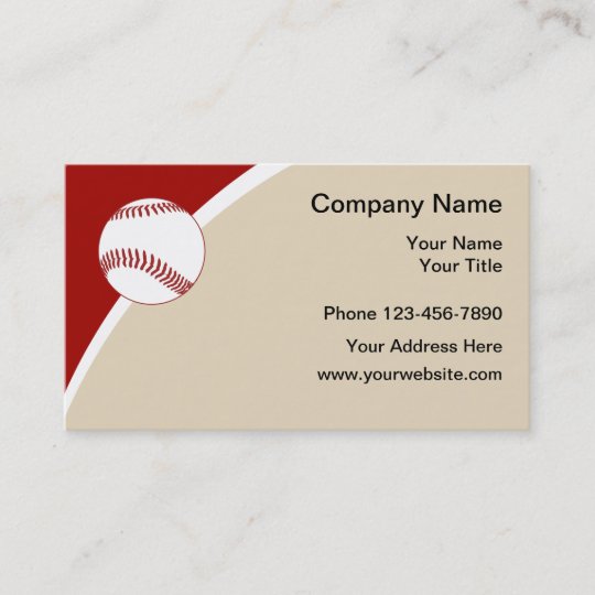 Baseball Sports Theme Simple Design Business Card | Zazzle.com