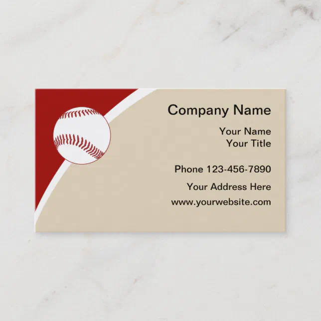 Baseball Sports Theme Simple Design Business Card | Zazzle