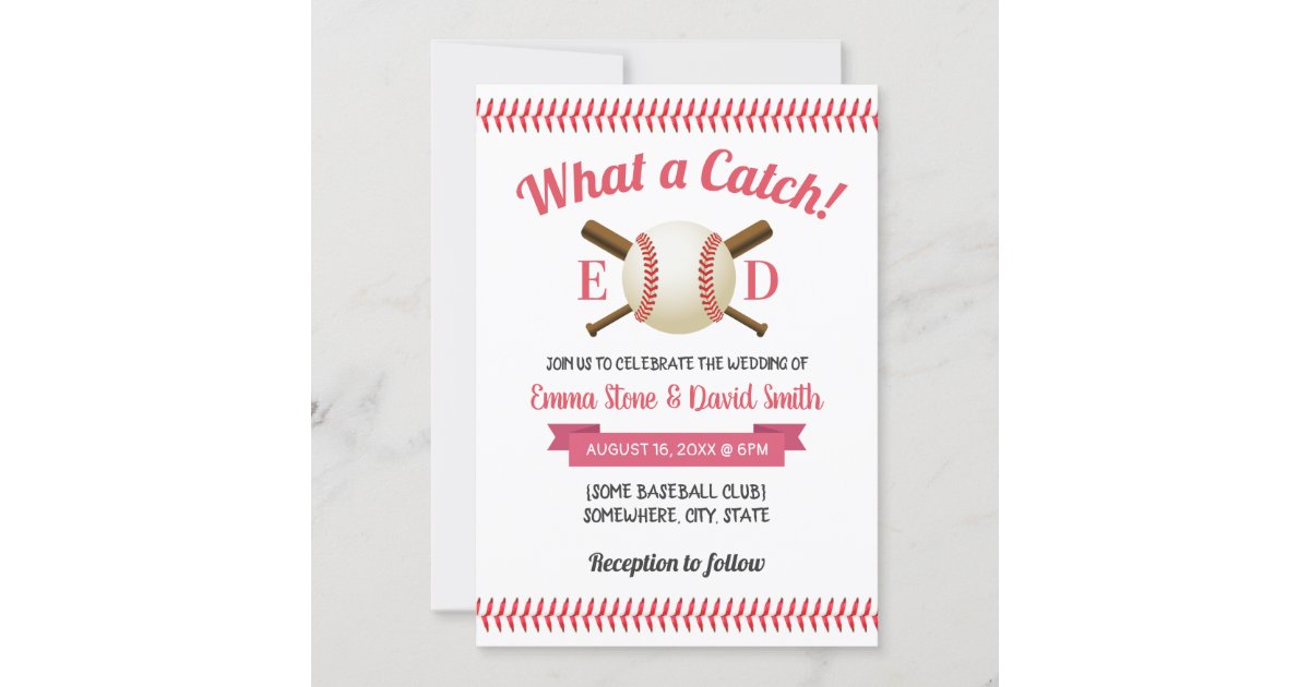 Baseball Sports Theme Wedding Invitation | Zazzle