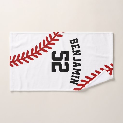baseball sports towel, coach bath towel | Zazzle