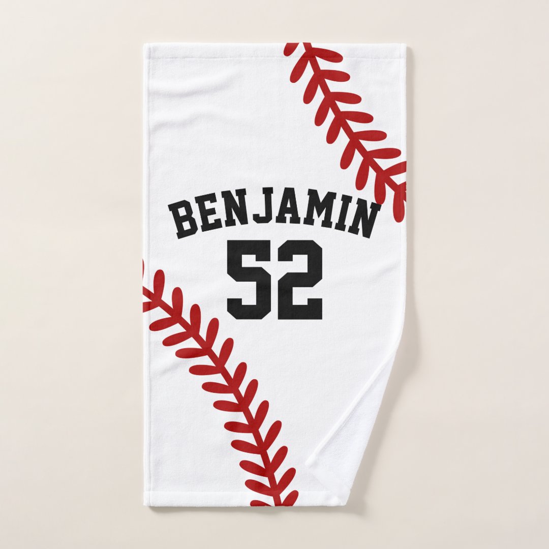 baseball sports towel, coach bath towel | Zazzle