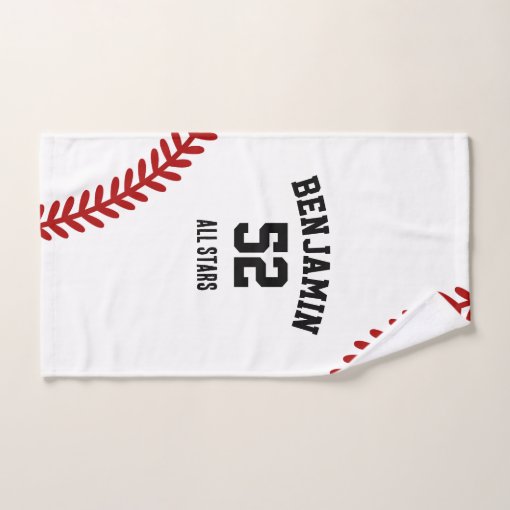 baseball sports towel, coach bath towel | Zazzle