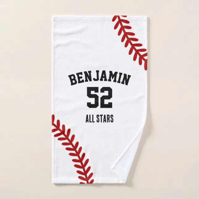 baseball sports towel, coach bath towel | Zazzle