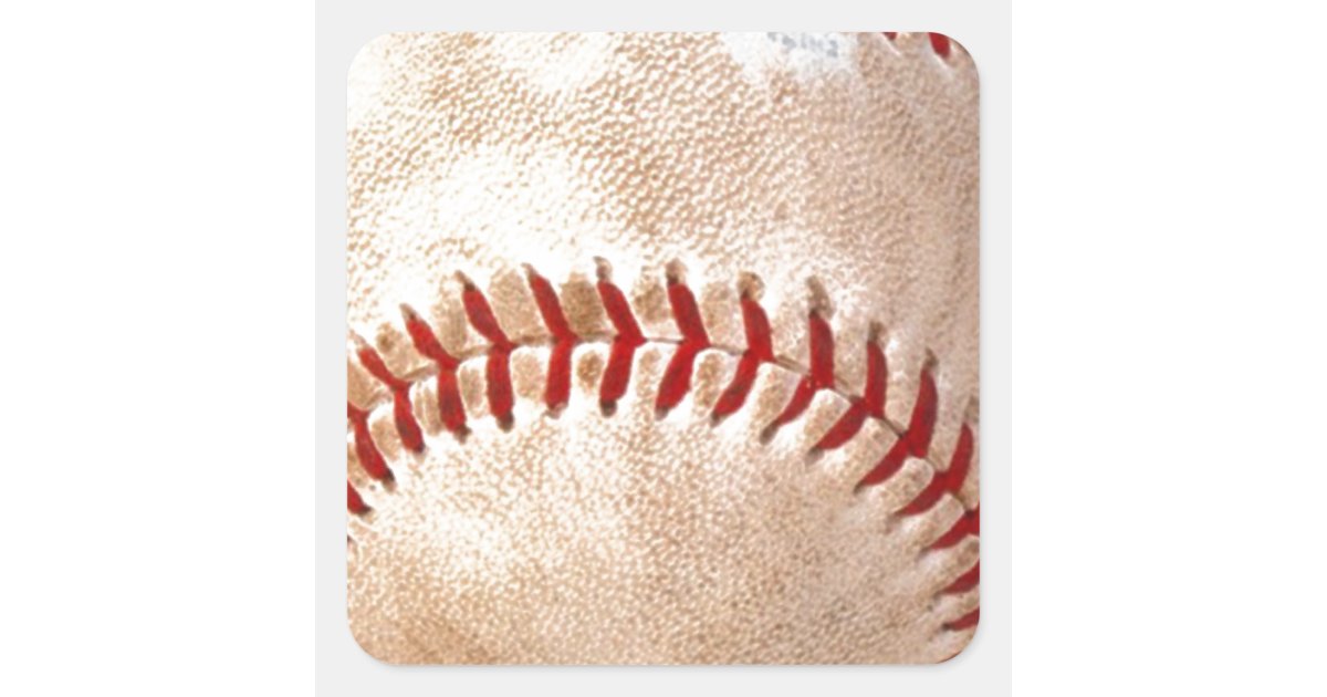 Baseball Square Sticker | Zazzle