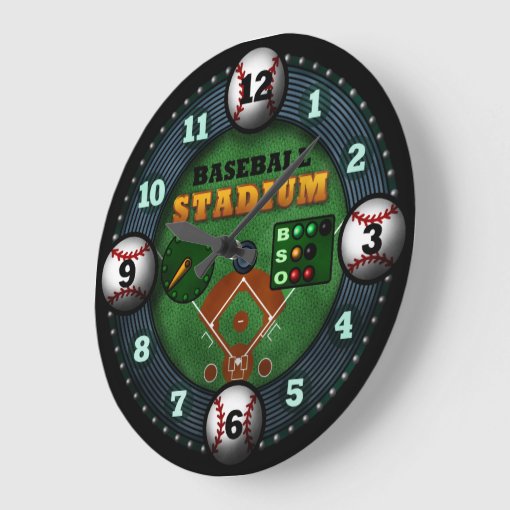 Baseball Stadium Large Clock | Zazzle