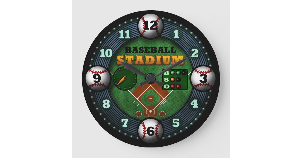 Baseball Stadium Large Clock | Zazzle