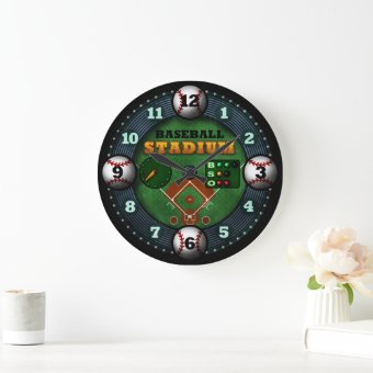 Baseball Stadium Large Clock | Zazzle