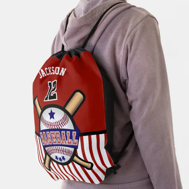 Baseball Star - Dark Blue and Red Backpack | Zazzle