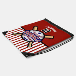 Baseball Star - Dark Blue and Red Backpack | Zazzle