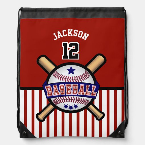 Baseball Star - Dark Blue and Red Backpack | Zazzle
