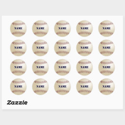 Baseball Stickers - Add Your Name | Zazzle