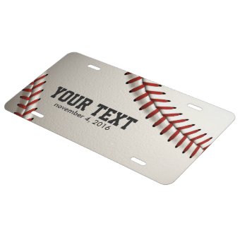 Baseball Stitch License Plate | Zazzle