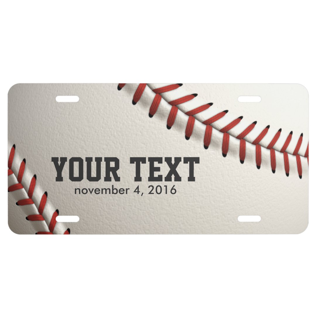Baseball Stitch License Plate | Zazzle