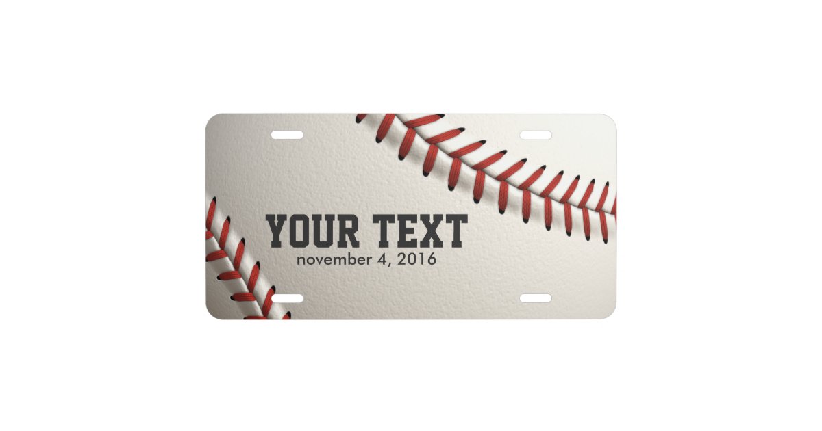 Baseball Stitch License Plate | Zazzle