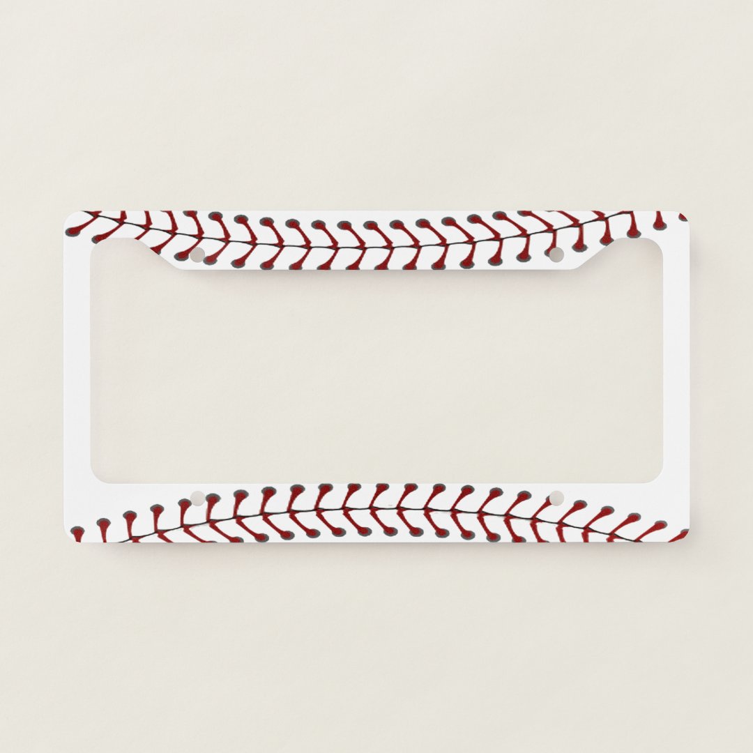 Baseball Stitching Design License Plate Frame | Zazzle