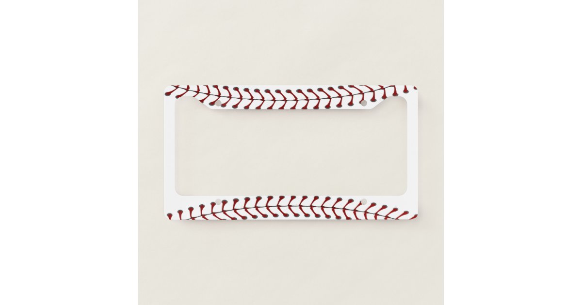 Baseball Stitching Design License Plate Frame | Zazzle