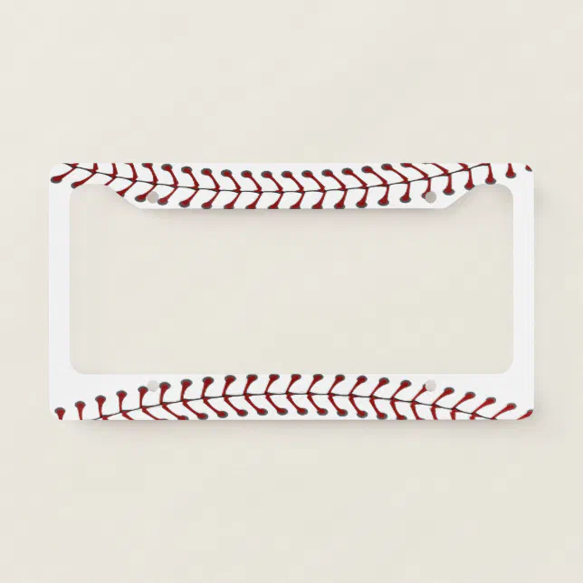Baseball Stitching Design License Plate Frame | Zazzle
