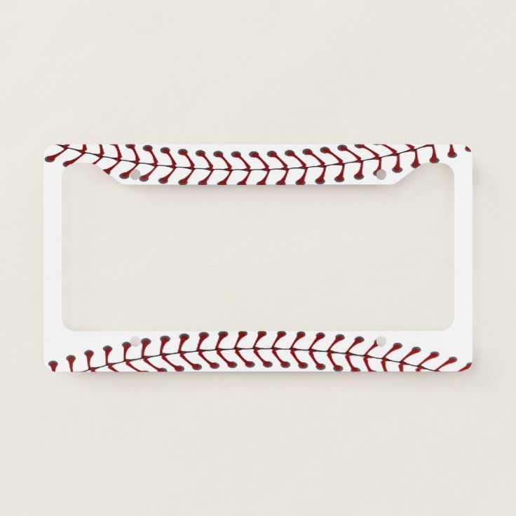 Baseball Stitching Design License Plate Frame | Zazzle