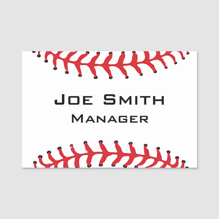 Baseball Stitching Design Name Tag | Zazzle