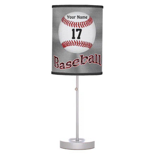 Baseball Table Lamps, YOUR Jersey NUMBER and NAME Table Lamp | Zazzle