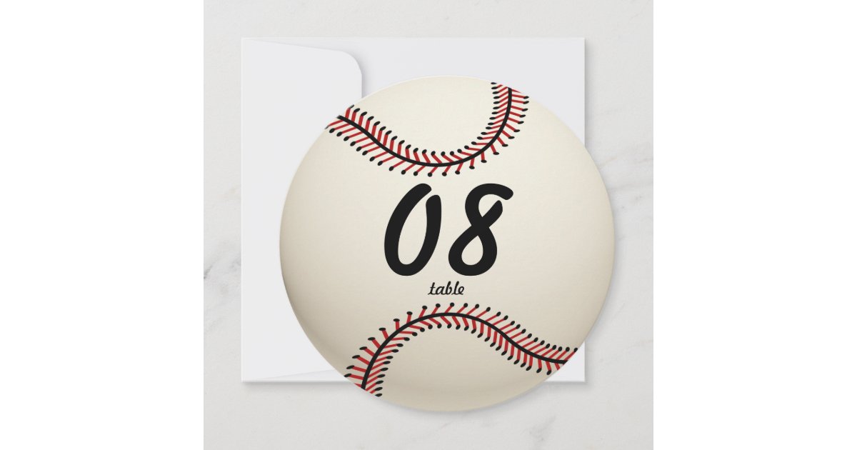 Baseball Table Number | Zazzle