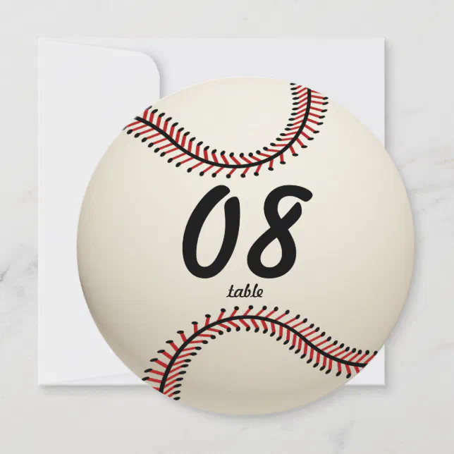 Baseball Table Number | Zazzle