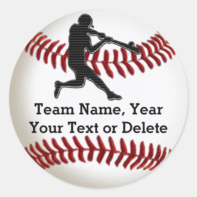 Baseball Team Stickers with Your Text or Delete | Zazzle