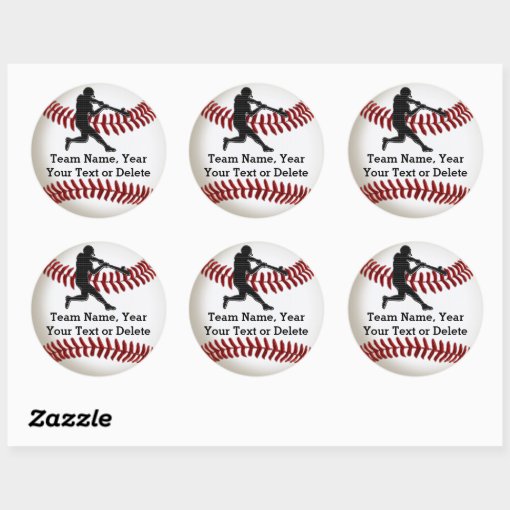 Baseball Team Stickers with Your Text or Delete | Zazzle
