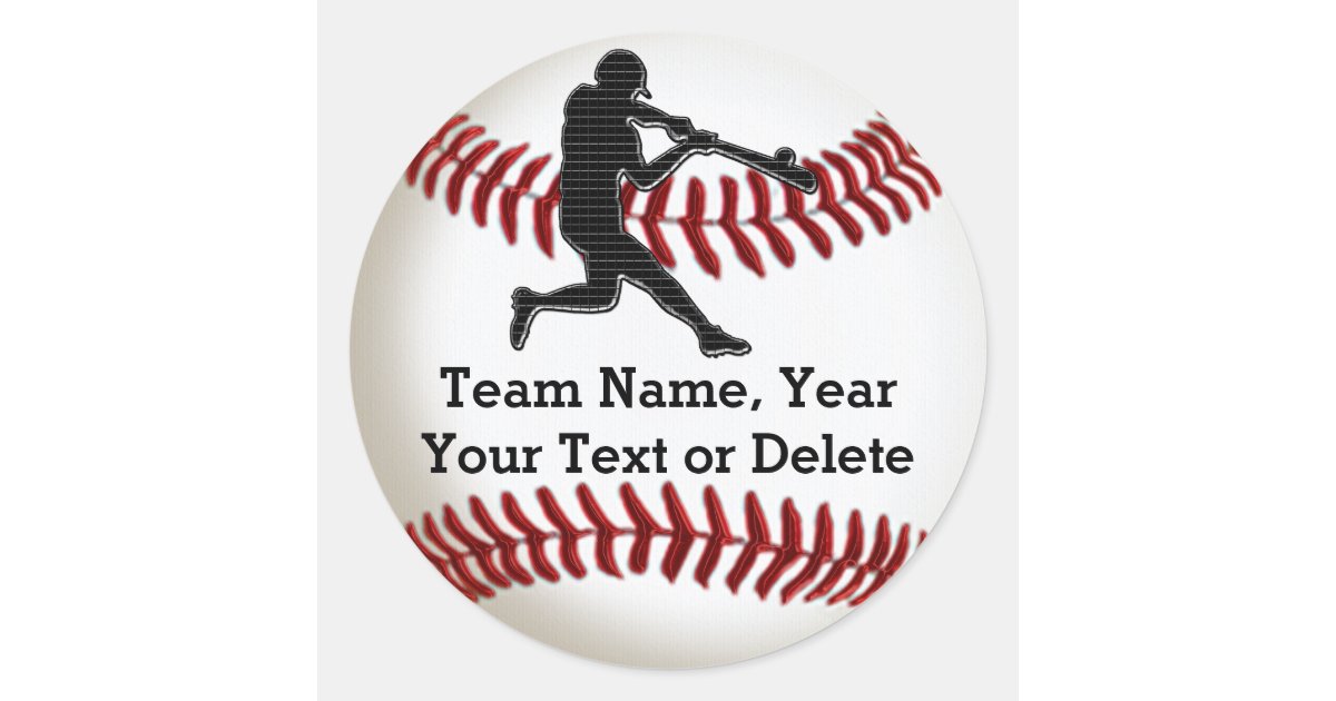 Baseball Team Stickers with Your Text or Delete | Zazzle
