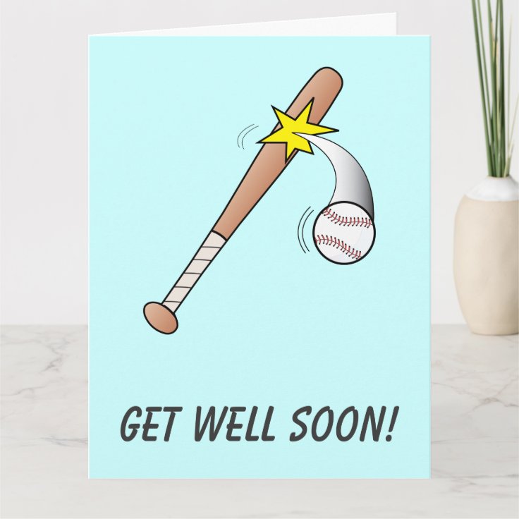 Baseball Teammate Get Well Soon Card | Zazzle