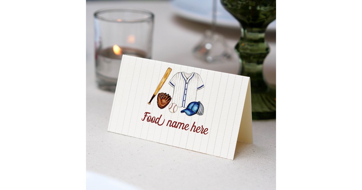 Baseball Tent Place Card Birthday Party | Zazzle