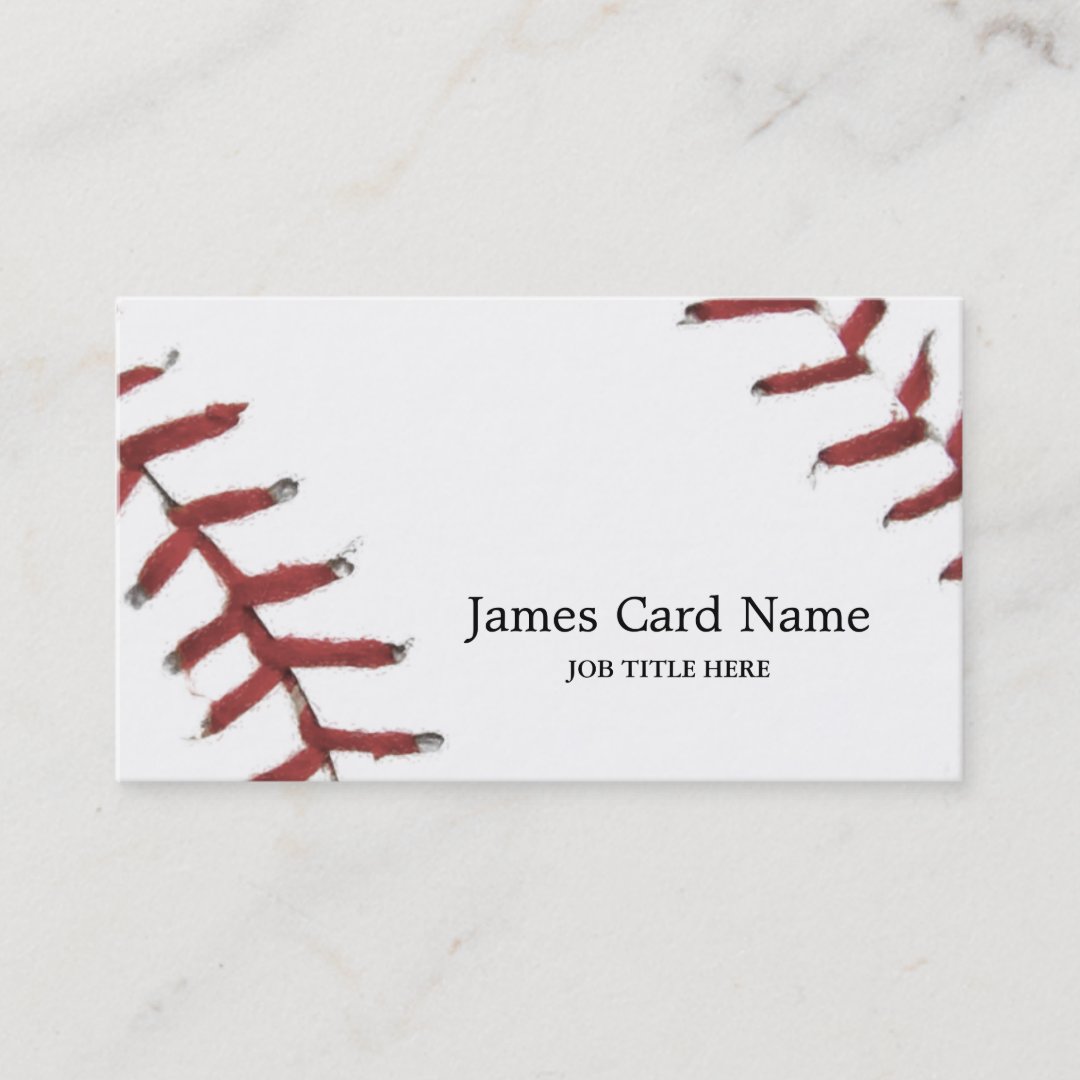 Baseball Texture Illustration Business Card | Zazzle