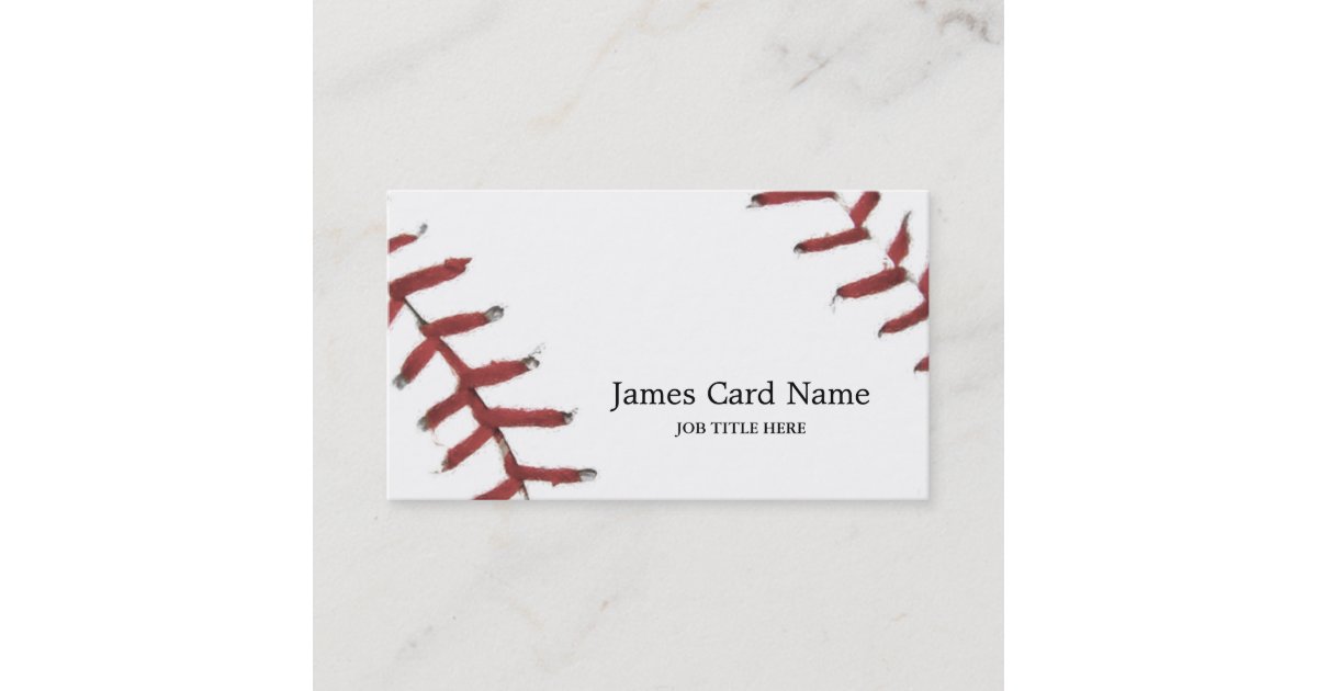 Baseball Texture Illustration Business Card | Zazzle