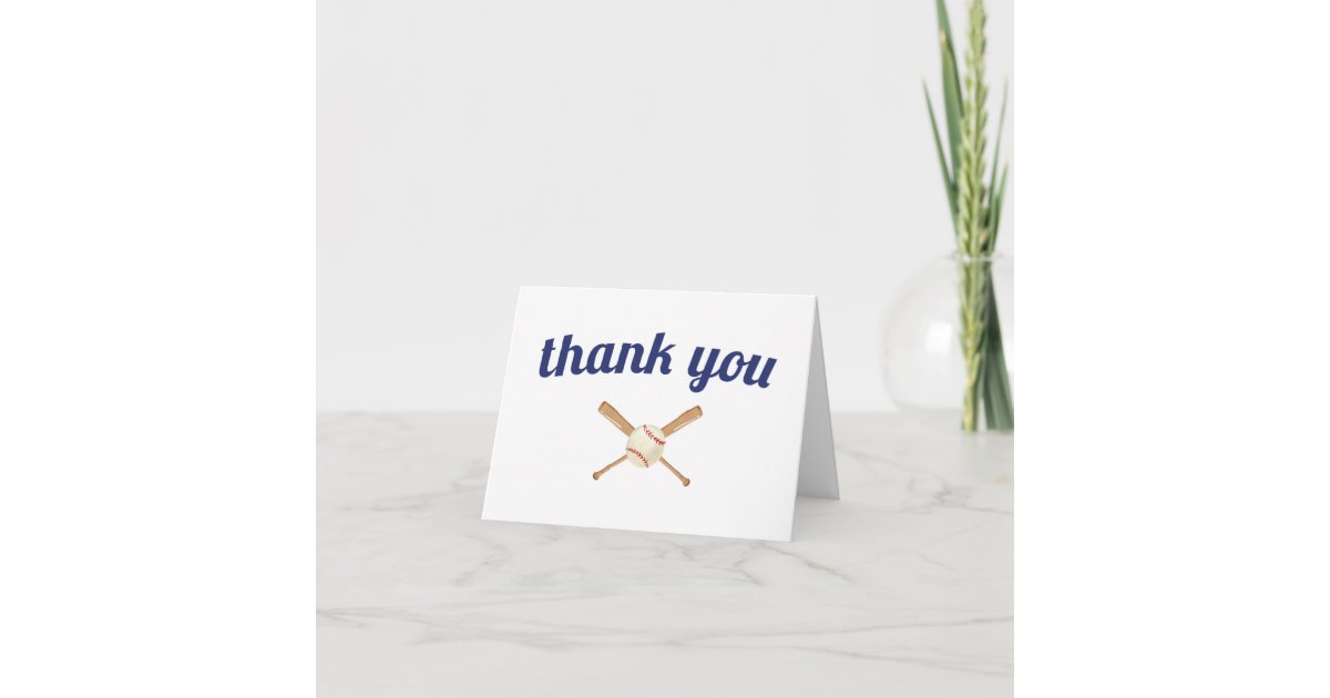 Baseball Thank You Card | Zazzle