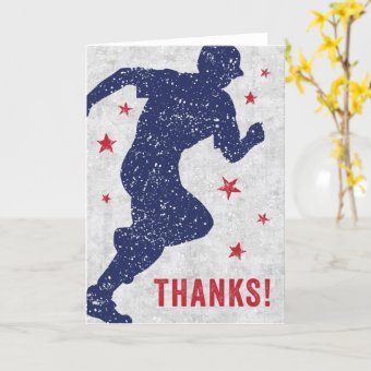 Baseball Thank you card with running boy | Zazzle
