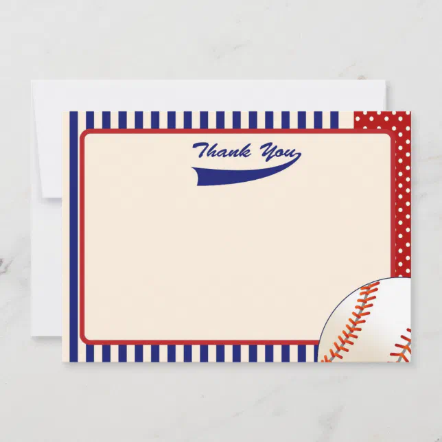 Baseball Thank You Notes | Zazzle